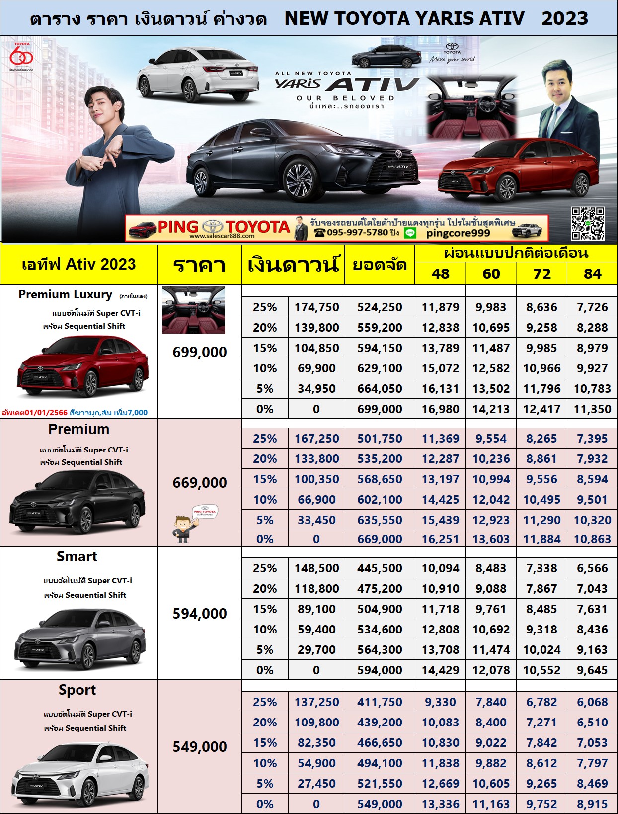 โปรโมชั่นสำหรับ Toyota Yaris Ativ 2024 ดอกเบี้ยพิเศษ เริ่มต้นที่ 0% ...